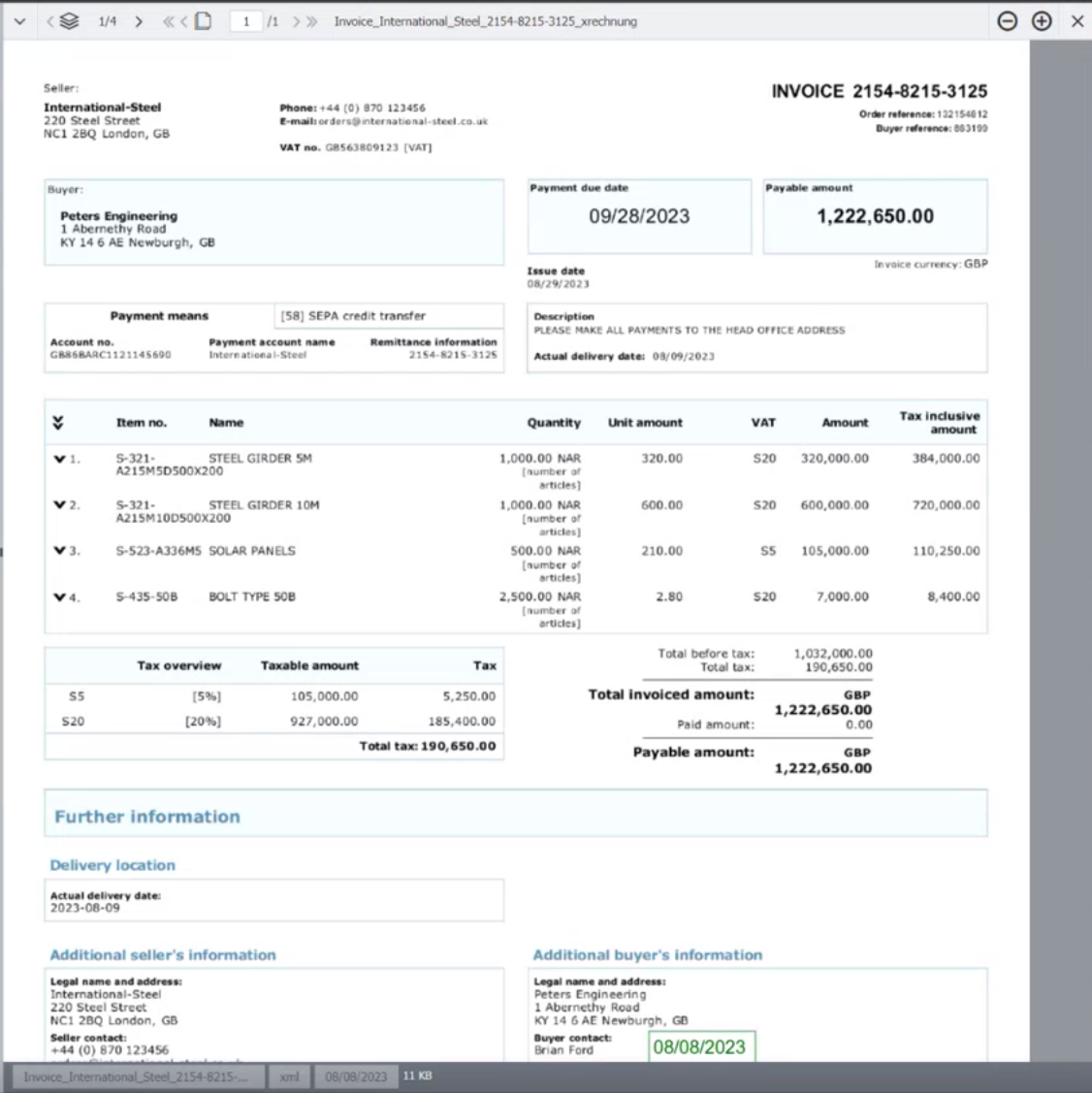 E-Invoices: 5 advantages of importing line items